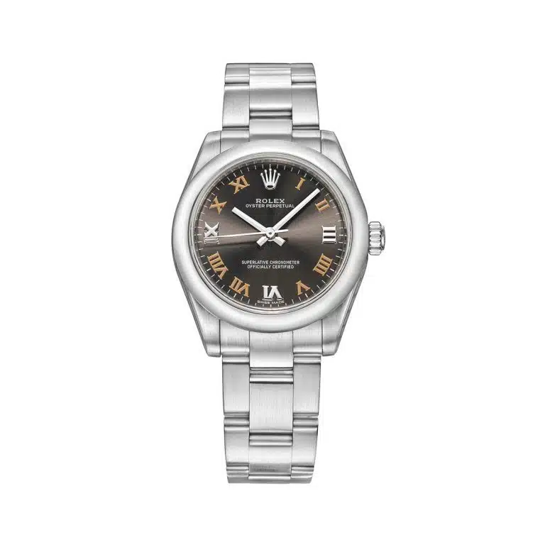 Rolex Oyster Perpetual 177200-0018 Grey Dial with Luminescent Markers ...