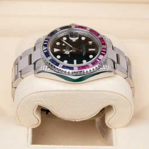 Rolex GMT-Master II 116710LN 40 mm Aftermarket Sapphire Ruby Diamond ...